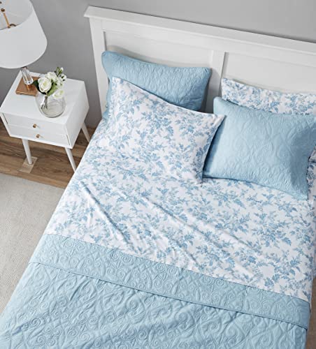 Laura Ashley Home - Twin Sheets, Cotton Flannel Bedding Set, Brushed for Extra Softness & Comfort (Vanessa, Twin)