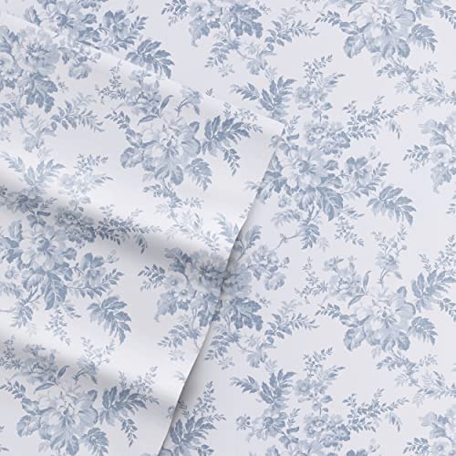 Laura Ashley Home - Twin Sheets, Cotton Flannel Bedding Set, Brushed for Extra Softness & Comfort (Vanessa, Twin)