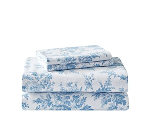 Laura Ashley Home - Twin Sheets, Cotton Flannel Bedding Set, Brushed for Extra Softness & Comfort (Vanessa, Twin)