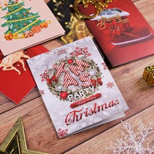 Merry Christmas Cards Holiday Greeting Cards 18 Cards with Red Envelopes and Cute Seals 30 Pack Set Assorted