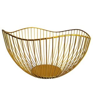 dmar wire fruit basket gold fruit bowl for kitchen counter wave fruit basket serving bowl wire fruit dish for fruits and veggies