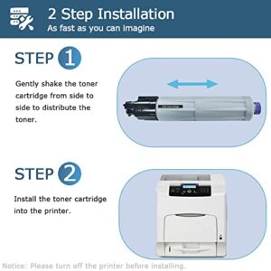 Leize Compatible SP C430A Toner Cartridge Replacement for Ricoh Aficio SP C440DN SP C430DN SP C430 SP C431DN SP C431 SP C440 Printers for Ricoh 821105 821106 821107 821108 Ink [4Pack-KCMY]