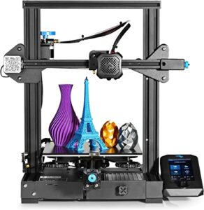 official creality ender 3 v2 3d printer, upgraded ender 3 3d printer with carborundum glass bed, silent motherboard and meanwell power supply, build volume 220 x 220 x 250 mm