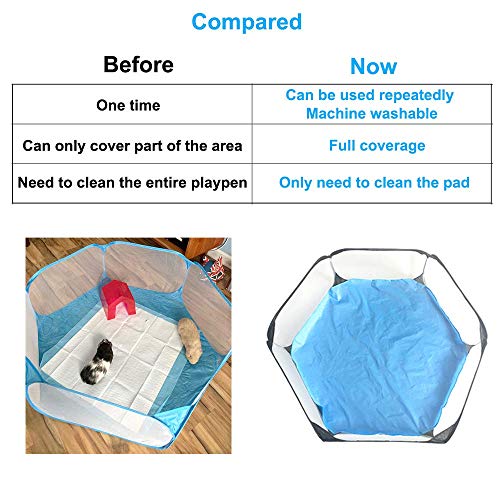 Amakunft Waterproof Pads for Small Animal Playpen, Reusable Liners, Waterproof Bottom on Both Sides Fit with Pet Tent (42.5in x 41in) Bedding for Guinea Pig, Rabbit, Hamster, Chinchilla and Hedgehog