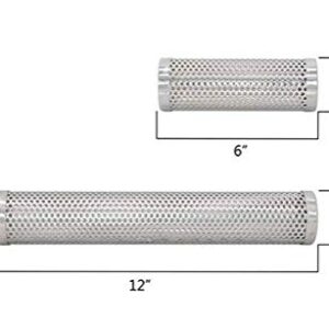 Pellet Smoker Tube Pipe Stainless Steel Smoking Tube for Cold/Hot Smoking Portable Smoke Generator for Outdoor Cooking BBQ (6“, Round)