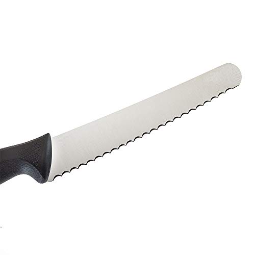 Mercer Culinary M23208 Millennia Black Handle, 8-Inch Wavy Edge Wide, Bread Knife