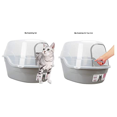 Petphabet Jumbo Hooded Cat Litter Box, Extra Large