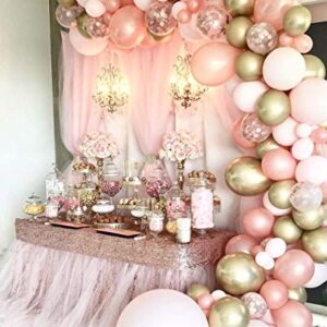 126 Pieces Rose Gold Balloons Birthday Party Decorations for Women, Rose Gold Balloon Garland Arch Kit, Rose Gold Pink and Gold Balloons for Baby Shower Graduation Bachelorette Globos Para Fiestas