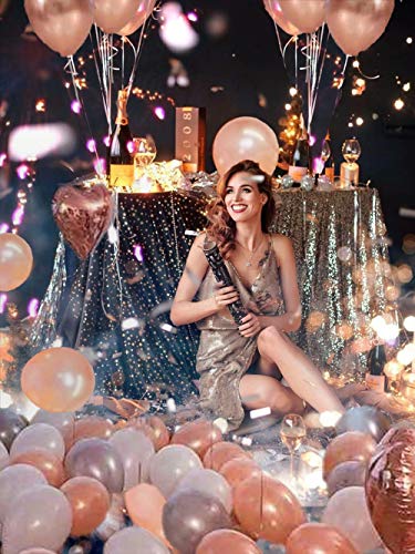 126 Pieces Rose Gold Balloons Birthday Party Decorations for Women, Rose Gold Balloon Garland Arch Kit, Rose Gold Pink and Gold Balloons for Baby Shower Graduation Bachelorette Globos Para Fiestas