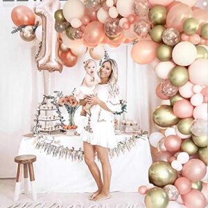 126 Pieces Rose Gold Balloons Birthday Party Decorations for Women, Rose Gold Balloon Garland Arch Kit, Rose Gold Pink and Gold Balloons for Baby Shower Graduation Bachelorette Globos Para Fiestas