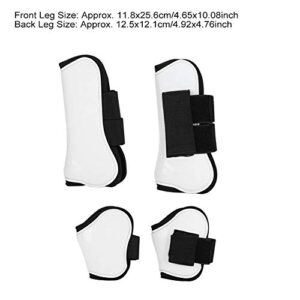 Zerodis Horse Leg Guard, 4PCS PU Shell Horse Front Back Leg Guard Boot Wrap Protective Boots Horse Fly Protection Leg Guards Set During Jump