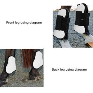 Zerodis Horse Leg Guard, 4PCS PU Shell Horse Front Back Leg Guard Boot Wrap Protective Boots Horse Fly Protection Leg Guards Set During Jump