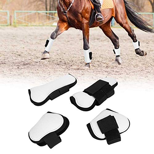 Zerodis Horse Leg Guard, 4PCS PU Shell Horse Front Back Leg Guard Boot Wrap Protective Boots Horse Fly Protection Leg Guards Set During Jump