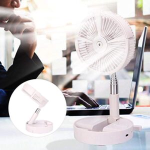 Portable Telescopic Desktop Fan Folding Atomizing Hydrating LED Fan USB Charging Table Fans