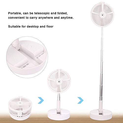 Portable Telescopic Desktop Fan Folding Atomizing Hydrating LED Fan USB Charging Table Fans