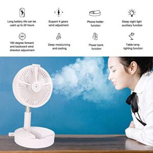 Portable Telescopic Desktop Fan Folding Atomizing Hydrating LED Fan USB Charging Table Fans