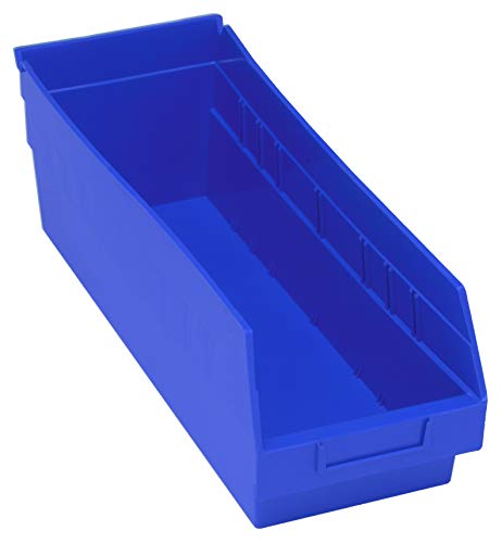 Quantum Storage K-QSB204BL-5 5-Pack Store-More 6" Plastic Shelf Bins, 17-7/8" x 6-5/8" x 6", Blue