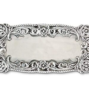 Arthur Court Western Pattern Concho Bread / Snack Serving Tray Parties Bar Dish - Cowboy / Cowgirl Silver Aluminum 6 inch x 12.25 inch