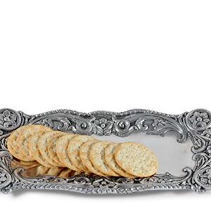 Arthur Court Western Pattern Concho Bread / Snack Serving Tray Parties Bar Dish - Cowboy / Cowgirl Silver Aluminum 6 inch x 12.25 inch