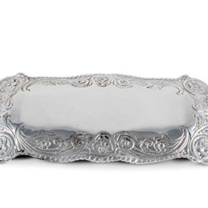 Arthur Court Western Pattern Concho Bread / Snack Serving Tray Parties Bar Dish - Cowboy / Cowgirl Silver Aluminum 6 inch x 12.25 inch