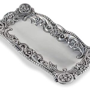 Arthur Court Western Pattern Concho Bread / Snack Serving Tray Parties Bar Dish - Cowboy / Cowgirl Silver Aluminum 6 inch x 12.25 inch