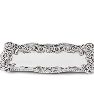 Arthur Court Western Pattern Concho Bread / Snack Serving Tray Parties Bar Dish - Cowboy / Cowgirl Silver Aluminum 6 inch x 12.25 inch