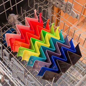 Youngever 9 Pack Large Taco Holder Stands, Taco Plate, Taco Truck Tray Style, Dishwasher Top Rack Safe, Set of 9 Assorted Colors