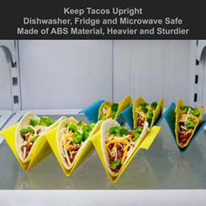 Youngever 9 Pack Large Taco Holder Stands, Taco Plate, Taco Truck Tray Style, Dishwasher Top Rack Safe, Set of 9 Assorted Colors