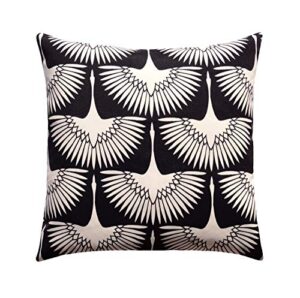 flowershave357 black outdoor pillow flock midnight outdoor throw pillow black and cream patio pillow 18 18 18 flamingo throw pillow bird print pillow