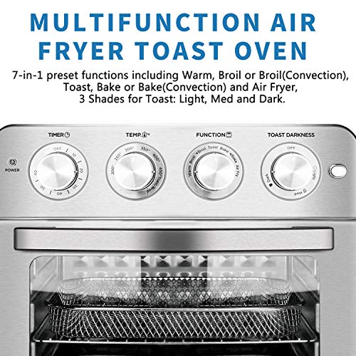 Schloß Air Fryer, 24Qt Toaster Oven, Multifunctional Convection Airfryer, Rotisserie & Dehydrator, 7 Presets Fry, Roast, Broil, Bake, Dehydrate, Reheat, Cooking Accessories Included, 1700W