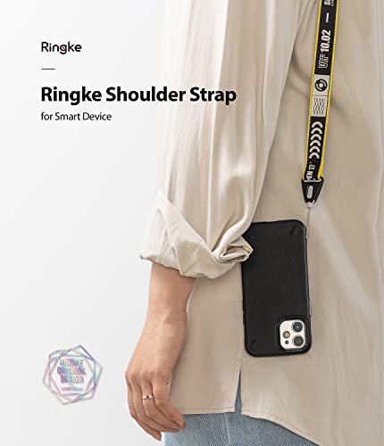 Ringke Shoulder Strap [Phone Lanyard] Designed for Camera Strap and Phone Strap, Adjustable Sturdy Universal Crossbody Strap Compatible with Camera and Phone Case - Ticket Band Black