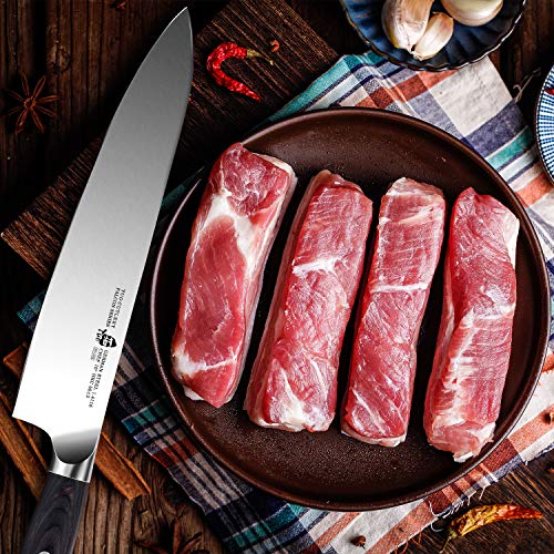 TUO Chef Knife - 10 inch Kitchen Cooking Knife Pro Chefs Knife - German HC Steel Kitchen Knife with Pakkawood Handle - FALCON SERIES with Gift Box