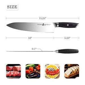 TUO Chef Knife - 10 inch Kitchen Cooking Knife Pro Chefs Knife - German HC Steel Kitchen Knife with Pakkawood Handle - FALCON SERIES with Gift Box