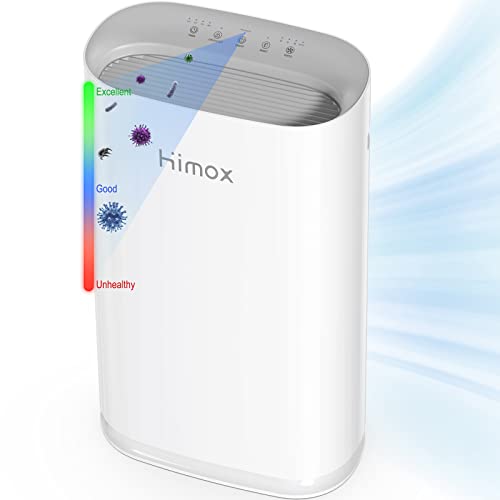 HIMOX Air Purifiers for Home Large Room Mold Pets Odor Hair Allergies in Bedroom House Office 2000 ft², 5 in 1 Medical Grade H13 Ture HEPA Filter 99.99% Removal of Dust Smoke Pollen, Ozone Free, H05