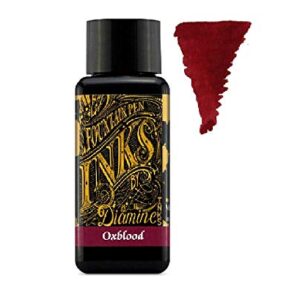 Diamine - 30ml Fountain Pen Primary Colour Ink - 3 Pack - Oxblood & Oxford Blue & Green Black