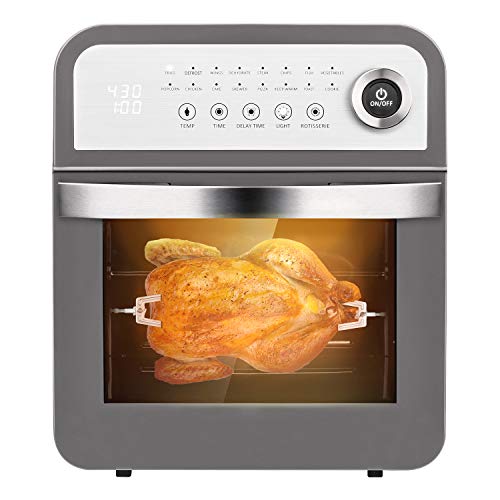 Schloß GAF12 Air Fryer Multifunction Toaster Oven Combo for Family with Baking Accessories and Recipe, 12Qt, Gray