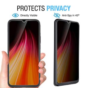 Anbel Design Anbzsign [2 Pack] Xiaomi Redmi Note 8 (2019/2021) 6.3" Privacy Screen Protector, [Full Coverage] [Case Friendly] Anti-Spy 9H Hardness Tempered Glass