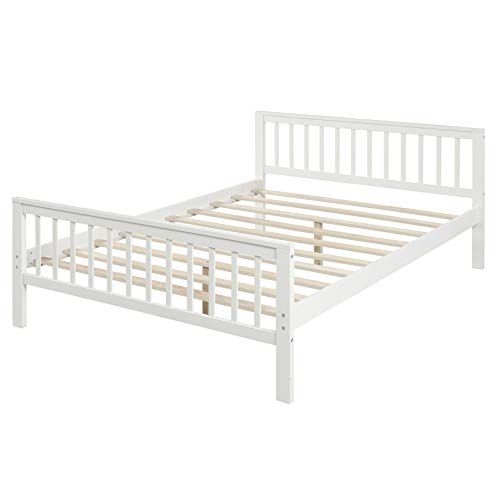 Twin Over Full Bunk Bed, Wood L-Shaped Bunk Beds with Storage Stairs, Twin Over Full Bunk Bed Frame with Guardrails and Ladder for Kids Boys Girls Teens Adults, Can be Convertible into 2 Beds, White