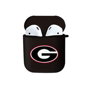 otm essentials officially licensed university of georgia bulldogs earbuds case - black - compatible with airpods