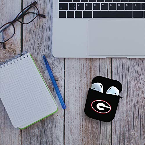 OTM Essentials Officially Licensed University of Georgia Bulldogs Earbuds Case - Black - Compatible with AirPods