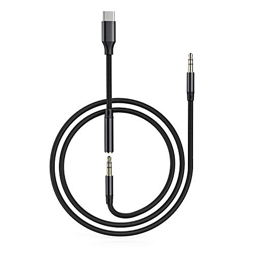 C-to 3.5mm Audio Jack Adapter, Type-c AUX Jack Cable USB-C Male to 3.5mm Female Headphone Converter with high Resolution/DAC, Audio Cable for 2 / 2XL / 3 / 3XL, Samsung, ipad pro 2 Pieces (Black)