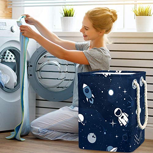 DEYYA Astronaut Spaceship Rocket Moon Collapsible Laundry Hampers Large Laundry Baskets Storage Bin for Bathroom Bedroom Organization