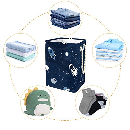 DEYYA Astronaut Spaceship Rocket Moon Collapsible Laundry Hampers Large Laundry Baskets Storage Bin for Bathroom Bedroom Organization