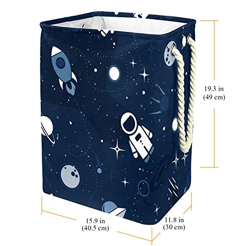 DEYYA Astronaut Spaceship Rocket Moon Collapsible Laundry Hampers Large Laundry Baskets Storage Bin for Bathroom Bedroom Organization