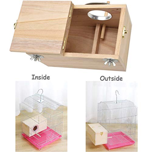 ZYYRT Bird Breeding Box Parakeet Nest Box Budgie Cage Wood House for Parrot, Lovebirds, Parrotlets Mating Box(7.8”x4.8”x4.8”)