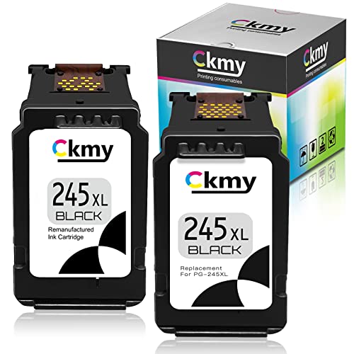 CKMY Remanufactured 245XL Ink Cartridge Replacement for Canon 245XL PG-245XL PG-243XL Fit for Pixma MX492 MX490 MG3022 MG2522 TR4520 TR4522 MG2922 MG2920 iP2820 MG2520 MG2525 TS3322 Printer (2 Pack)