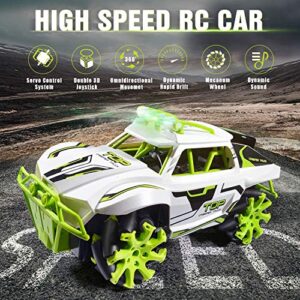 VillaCool 4WD Remote Control Car High Speed Drift Stunt RC Vehicle with Speed Dual Mode Switch & Fast Movement Left and Right & All Terrains Off Road, Best Gift for Boys