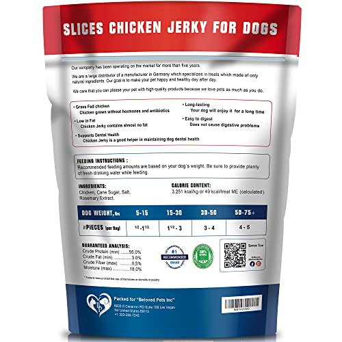 Chicken Jerky Dog Treats 1.5 Lb - Human Grade Pet Snacks & Grain Free Organic Meat - All Natural High Protein Dried Strips - Best Chews for Training Small & Large Dogs - Bulk Soft Pack Made for USA