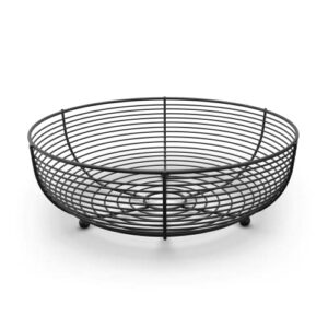 caxxa countertop fruit bowl, wire basket for fruits, breads, vegetables,snacks, black