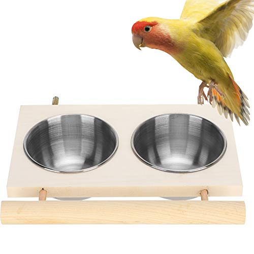 Rehomy Parrot Feeding Bowl Stainless Steel Bird Cage Food Water Feeder for Cockatiel Budgies Parakeet Parrot Lovebirds Finch Pigeon